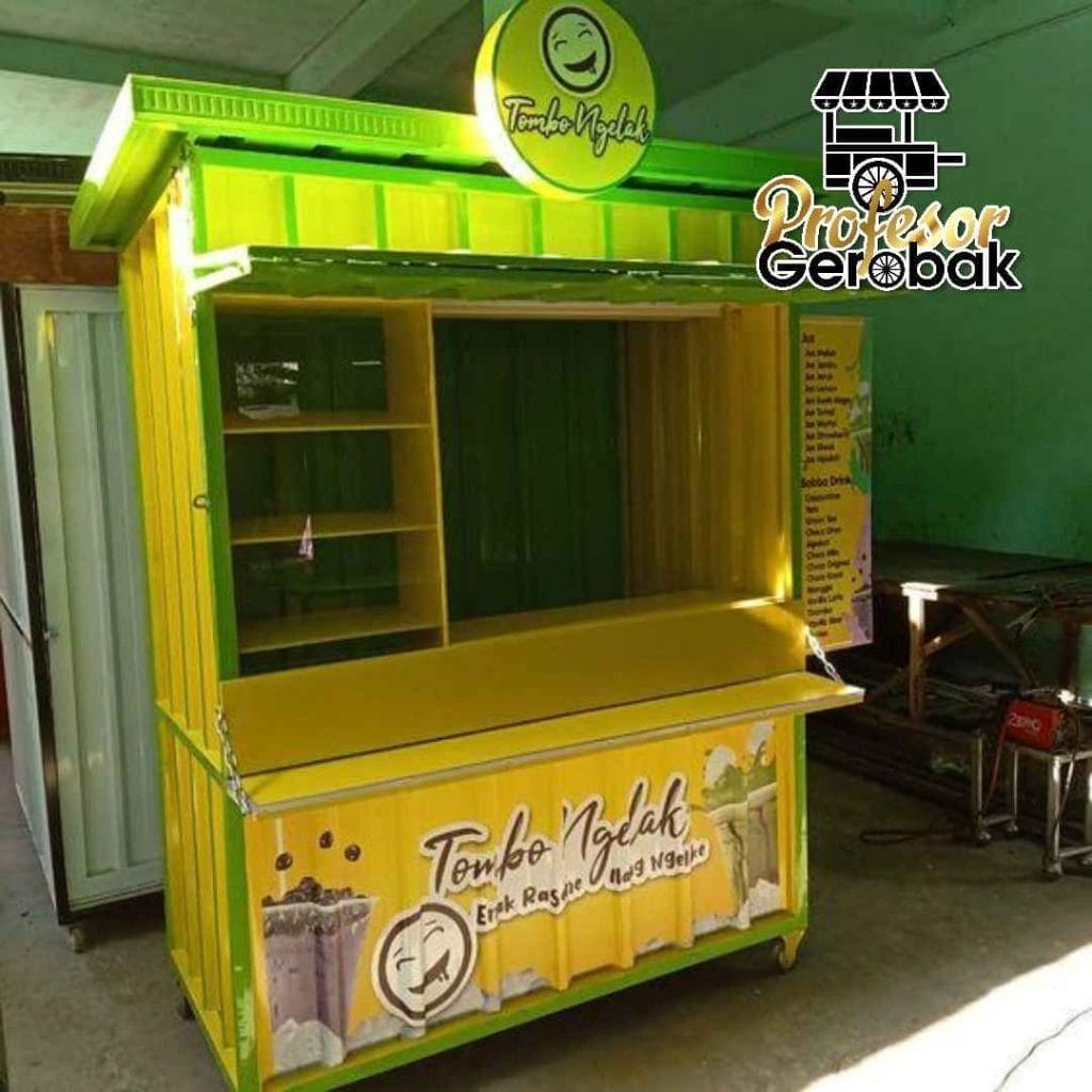 Gambar gerobak kayu Minimalis untuk usaha kuliner - Profesor Gerobak